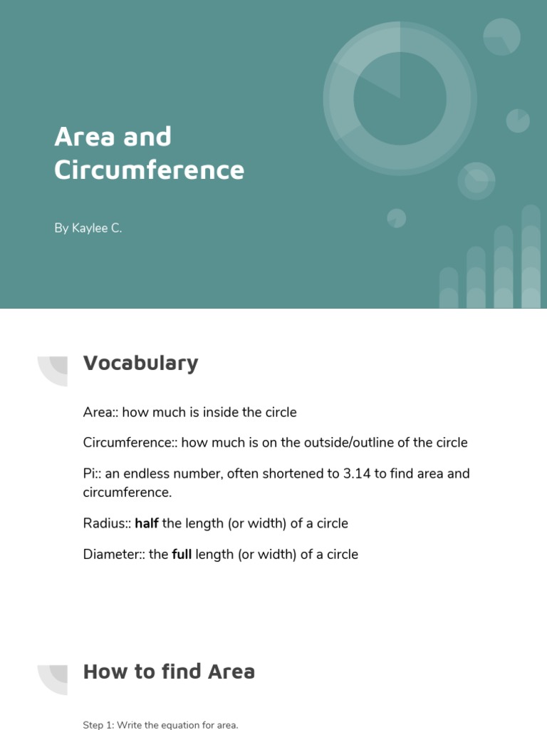 Area and Circumference - Guided Notes | PDF
