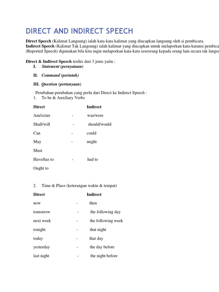 Direct and Indirect Speech | PDF | Grammatical Tense | Semiotics