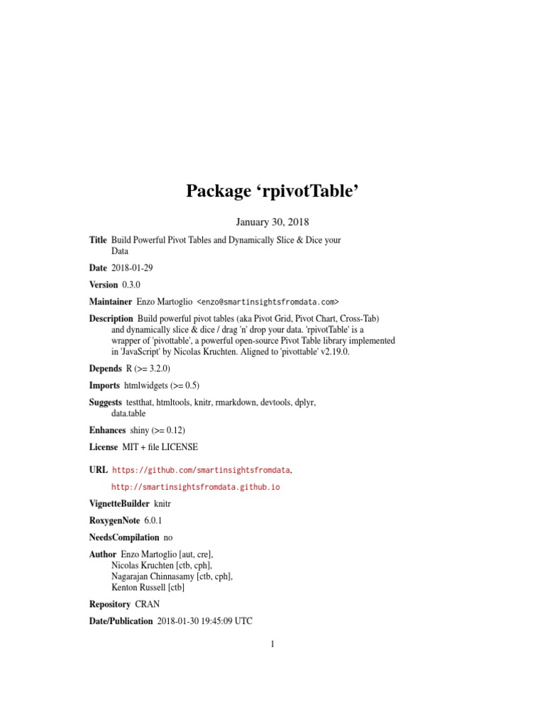 R Pivot Table Pdf Parameter Computer Programming Computer Programming