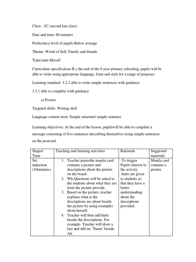 Lesson Planning For Year 2 | PDF | Worksheet | Teachers