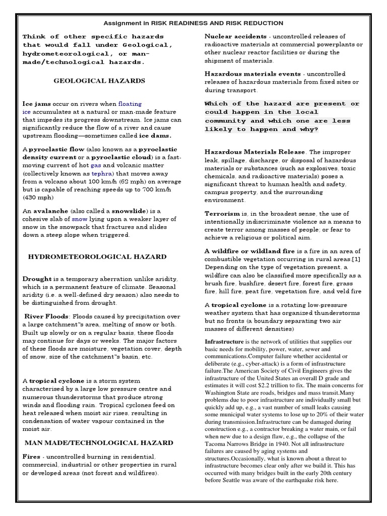 Floating Ice: Assignment in Risk Readiness and Risk Reduction | PDF ...