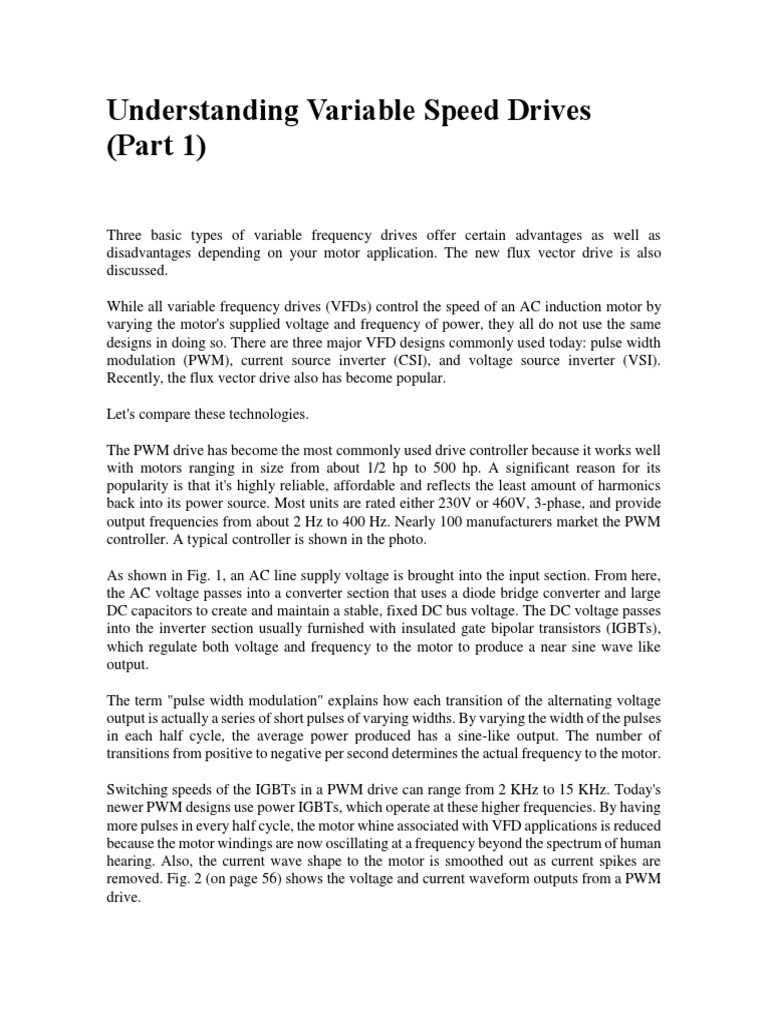 Understanding Variable Speed Drives (Part 1) | PDF | Power Inverter | Electrical Equipment