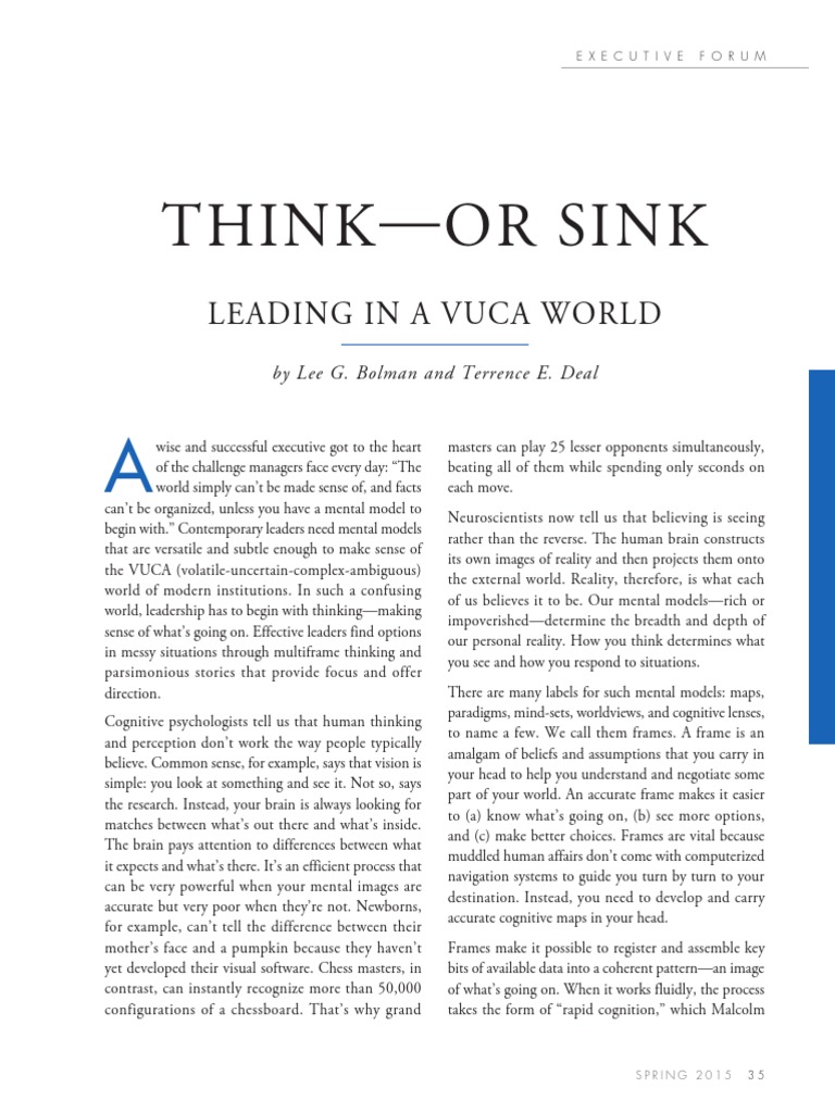 Think-Or Sink: Leading in A Vuca World | PDF | Pixar | The Walt Disney ...