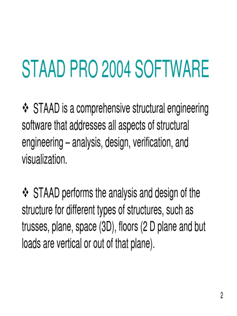 Staad Pro Basics | PDF | Truss | 3 D Computer Graphics