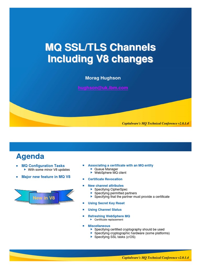 MQ SSL/TLS Channels Including V8 Changes | PDF | Transport Layer Security | Computer Architecture