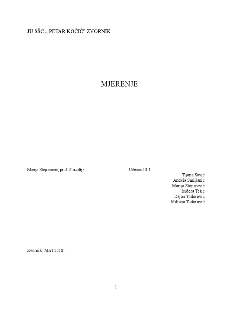 Mjerenje | PDF
