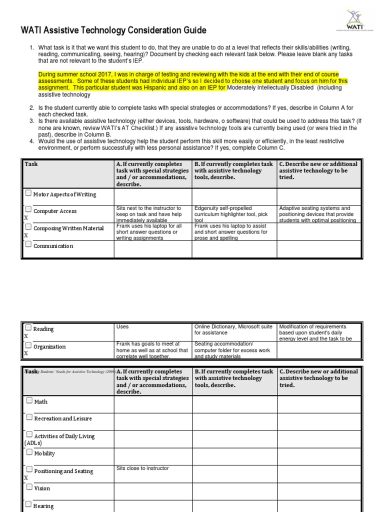 Watiform 1 Kmontgomery | PDF | Individualized Education Program | Communication