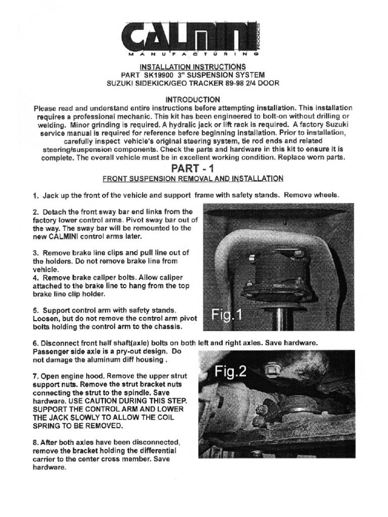 Calmini 3 Suspension Lift | PDF