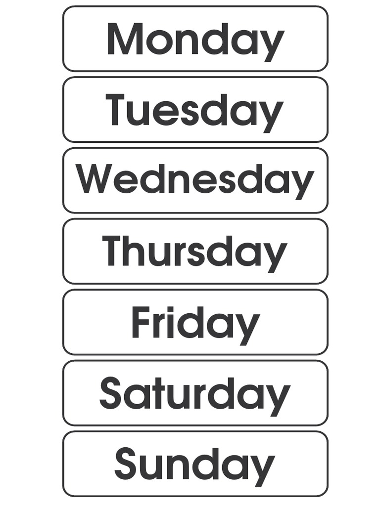 Days of The Week | PDF