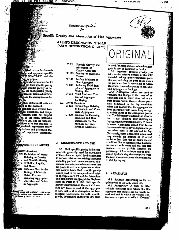 Astm C 128 - 93 | PDF