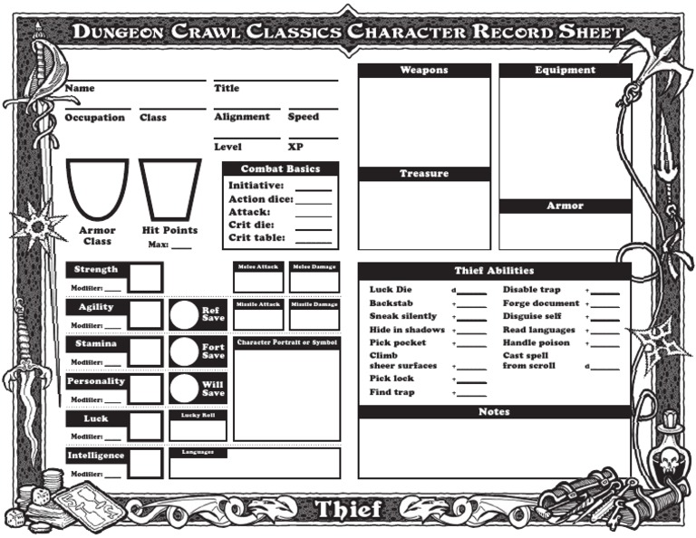 Thief Sheet | PDF | Tabletop Games | Gaming