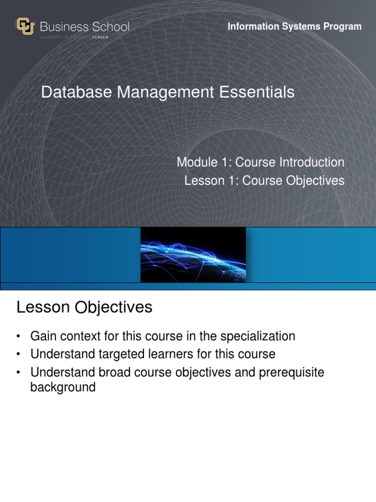 Course 1 Module 01 Lesson 1 | PDF | Data Warehouse | Databases
