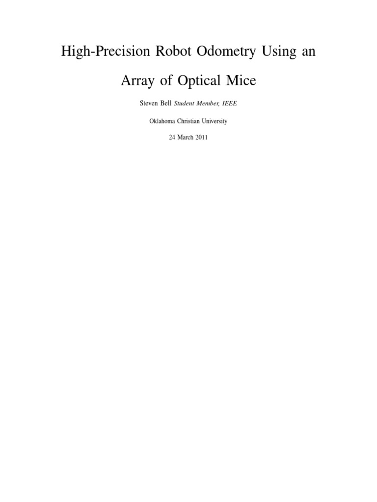 High Precision Robot Odometry Using Array Optical Mice | PDF | Lens (Optics) | Optics