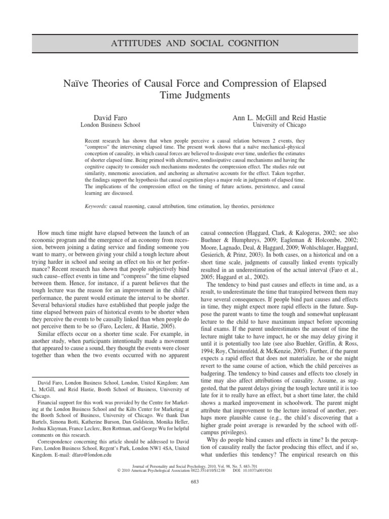 Naı Ve Theories of Causal Force and Compression of Elapsed Time ...