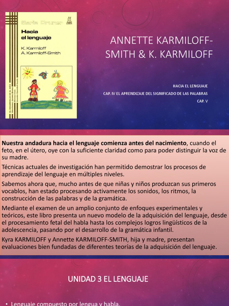 Annette Karmiloff Smith | PDF | Aquisición de idioma | Palabra