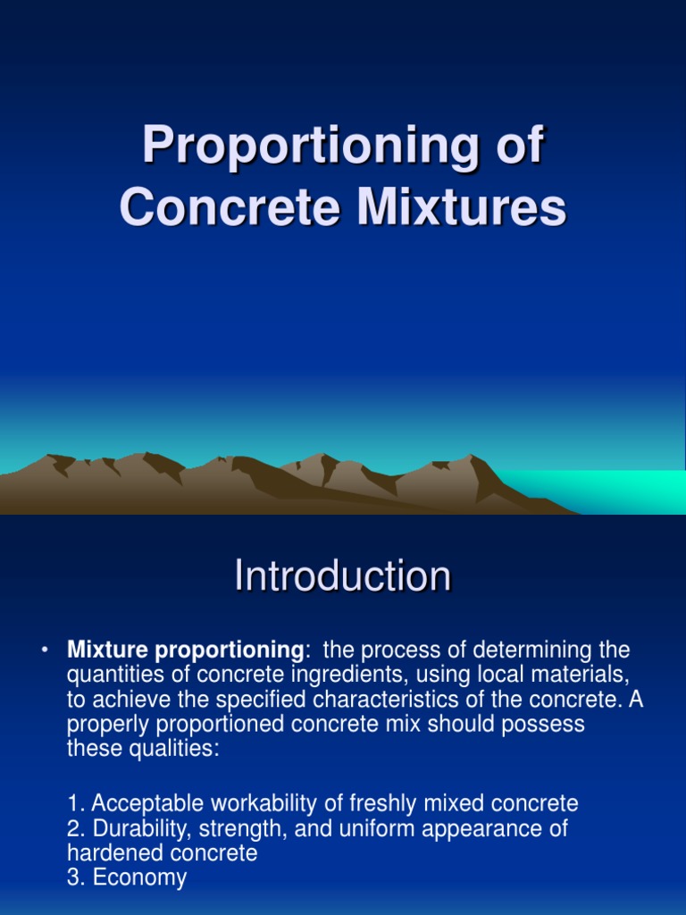 Concrete Mix Proportioning Guide | PDF | Concrete | Materials