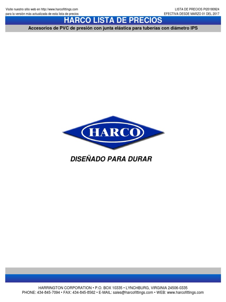 Catálogo ES HARCO - Accesorios SDR21 PDF | PDF | Tubería (transporte de ...
