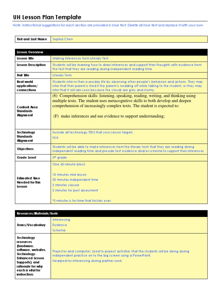 5th Grade Inferences Lesson Plan | PDF | Reading Comprehension ...