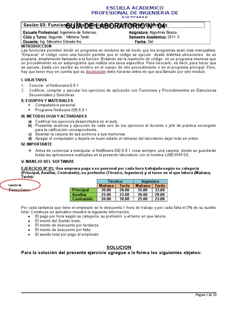 GL04-ALgoritmia Basica Funciones Procedimientos | PDF | Programa de computadora | Programación