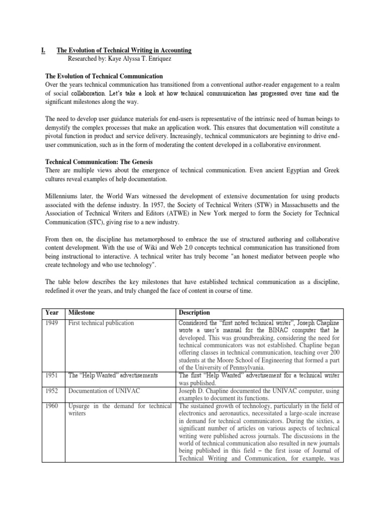 The Evolution of Technical Writing in Accounting | PDF | Abstract ...