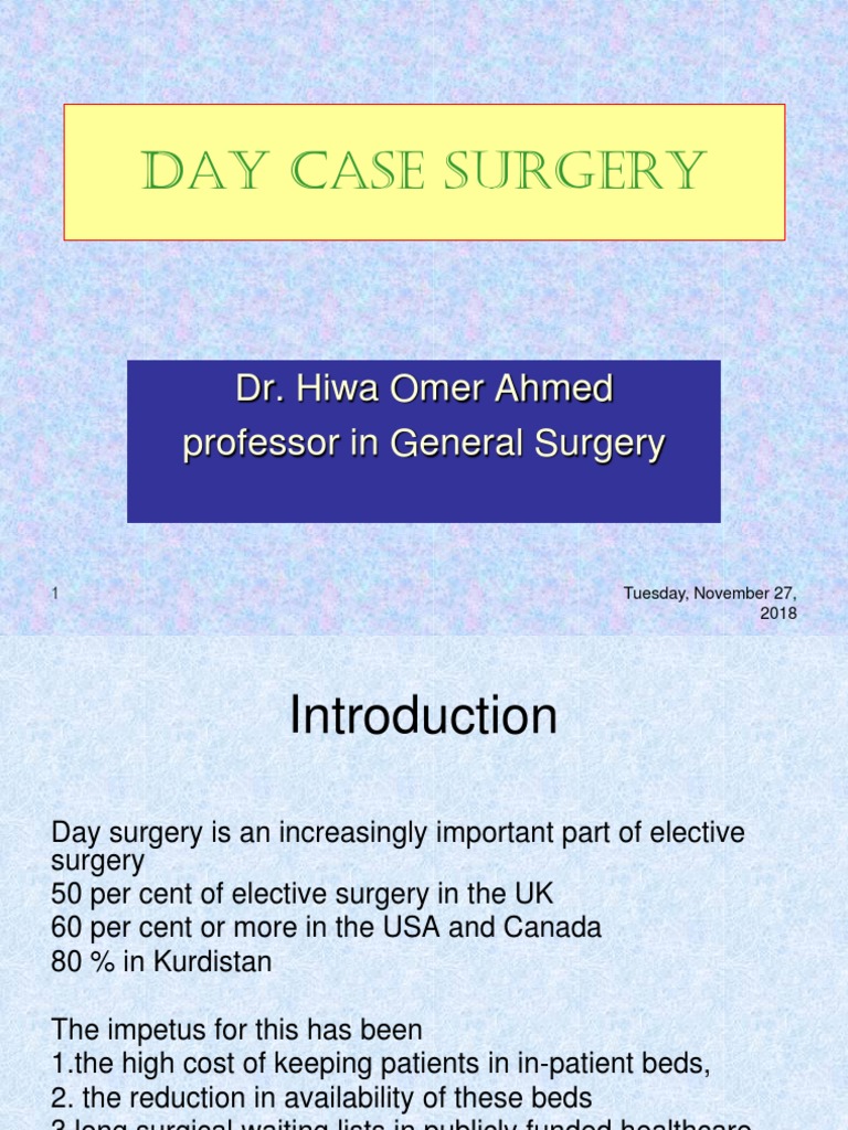 Day Case Surgery 1l | Download Free PDF | Surgery | Patient