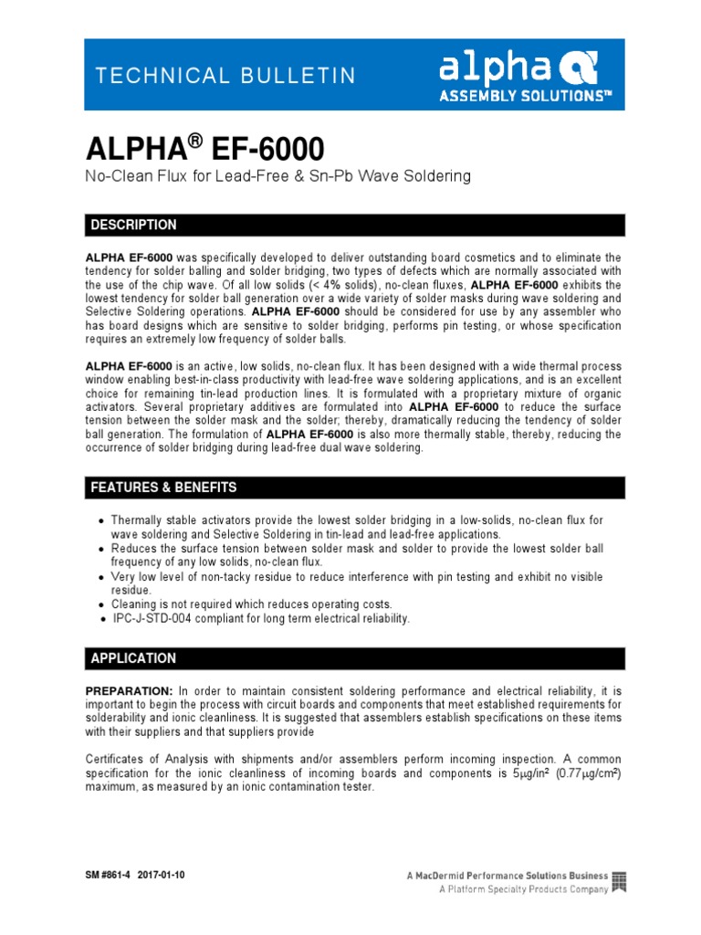 MSDS Alpha F-6000 | PDF | Soldering | Solder
