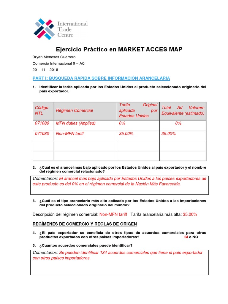 Ejercicio Macmap | PDF | Arancel | Economias