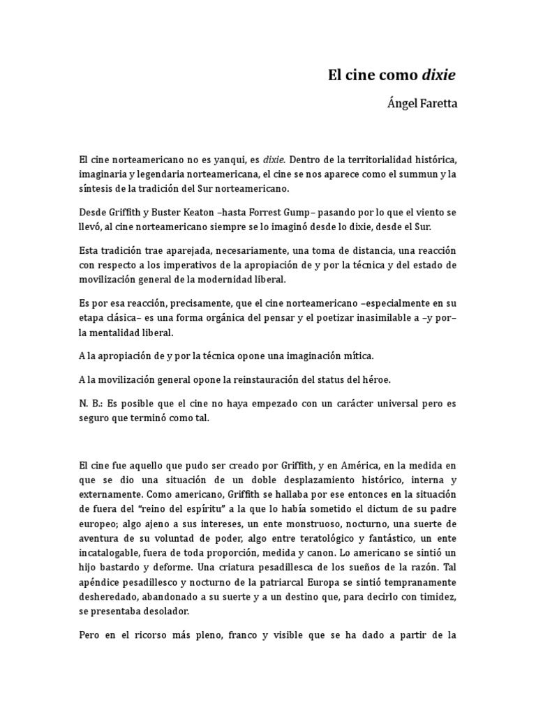 El Cine Como Dixie - Faretta | PDF | Edgar Allan Poe
