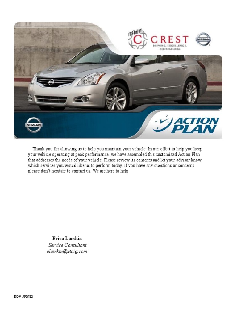 Vehicle Maintenance Action Plan | PDF | Tire | Brake