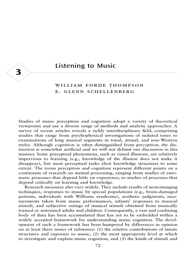 Listen To Music | PDF | Pitch (Music) | Interval (Music)