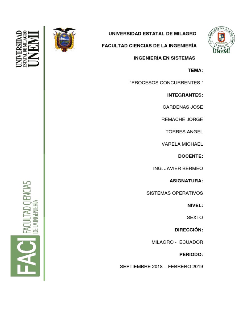 Procesos Concurrentes - Sistemas Operativos | PDF | Hilo (Computación ...