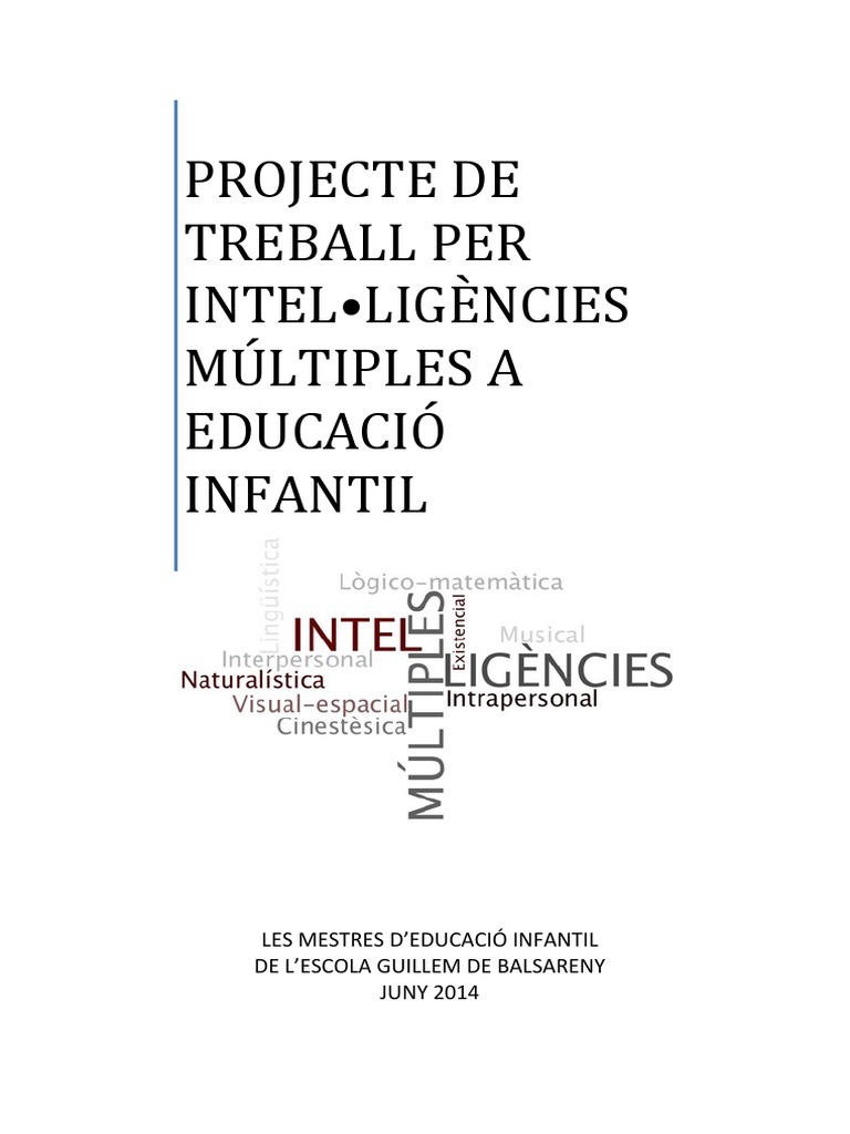 Projecte de Racons Multinivell Per Intel Ligències Múltiples A LEd. Infantil | PDF
