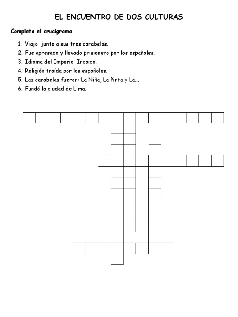 El encuentro de Colón y los incas: Resolviendo un crucigrama sobre el ...