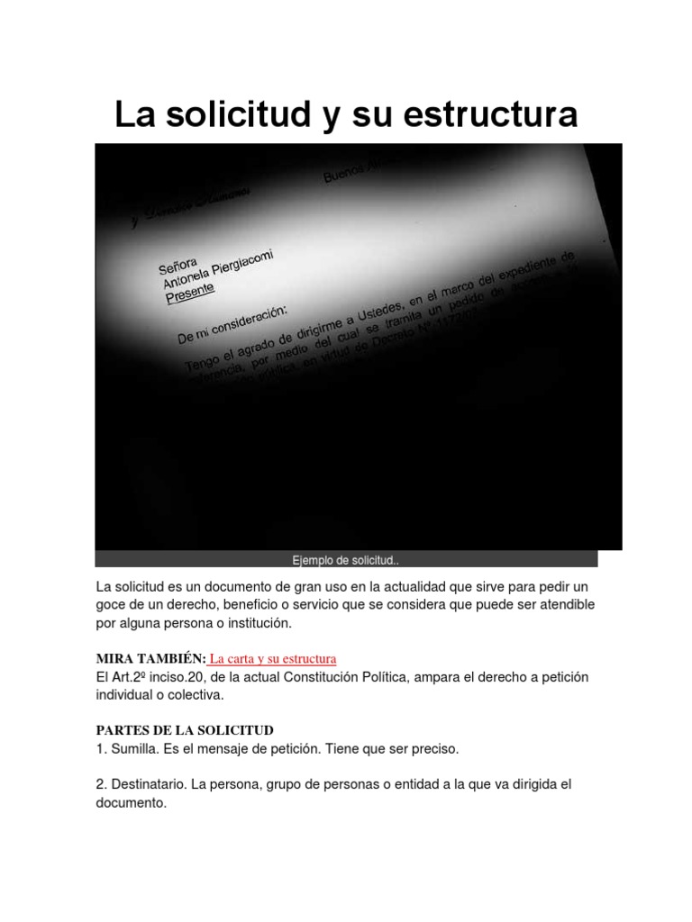 La Solicitud y Su Estructura | Correo | Crecimiento personal