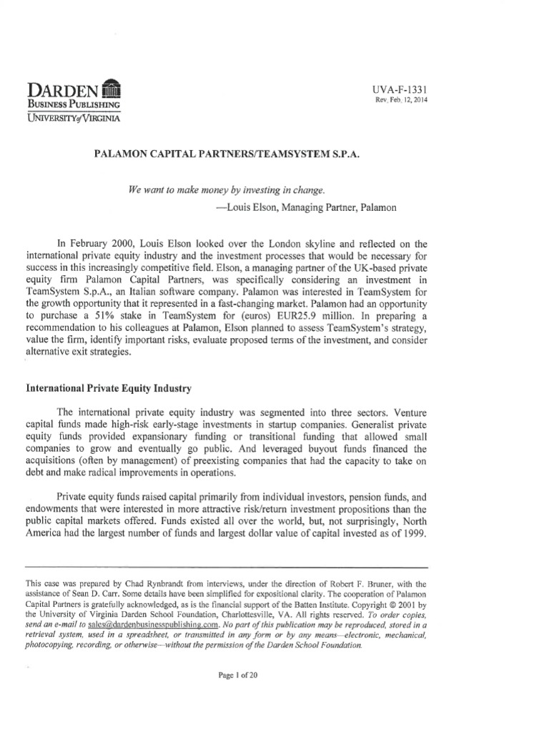 Palamon Capital Partners Darden PDF | PDF