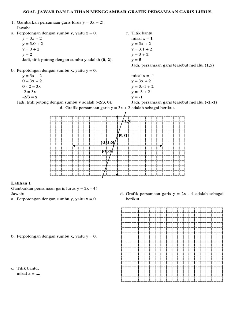 Soal Menggambar Grafik Garis Lurus | PDF
