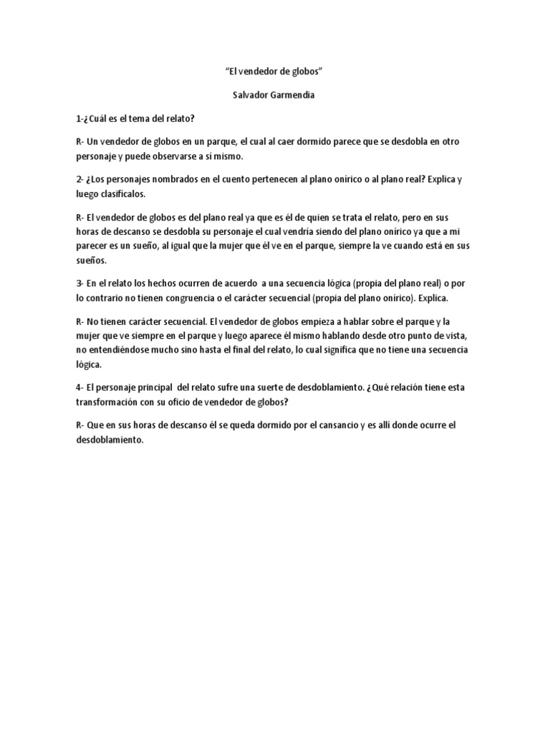 El Vendedor de Globos | PDF | Sueño
