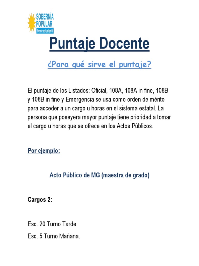 Puntaje Docente | PDF | Modificación de comportamiento | Cambio