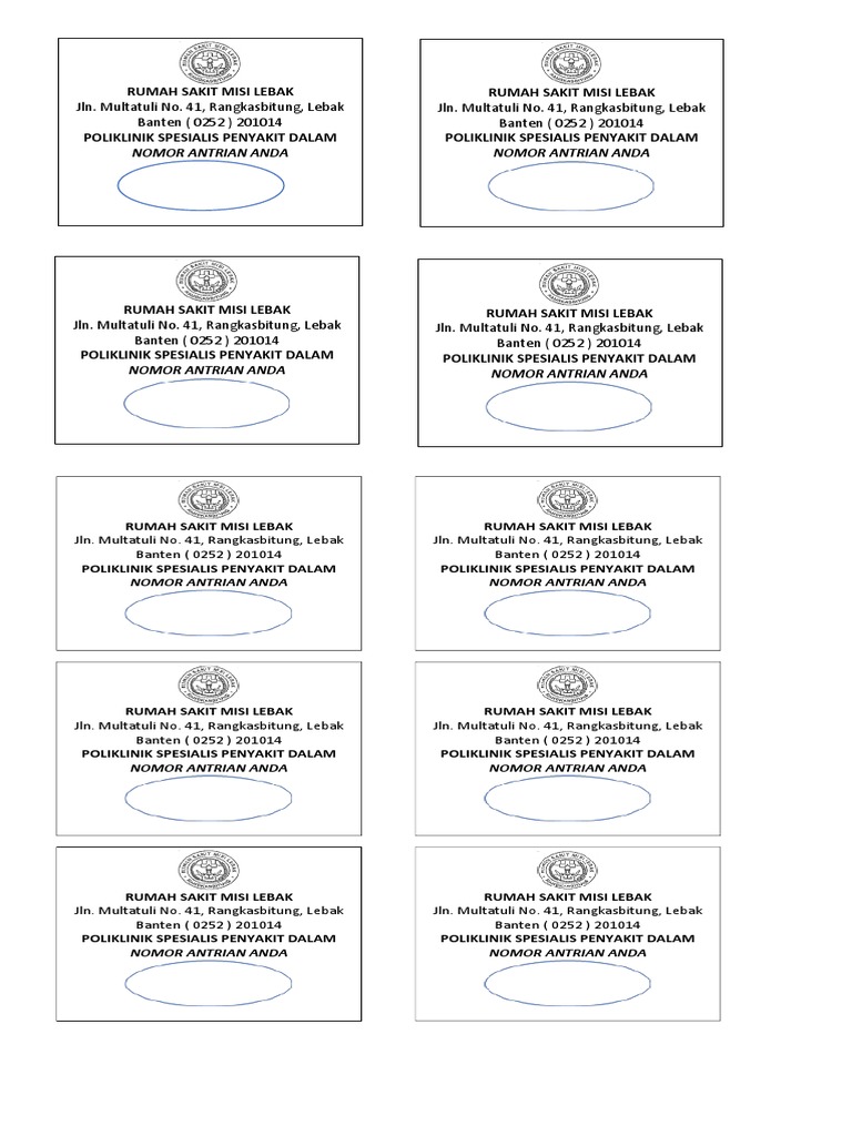 No Antrian Spesialis | PDF