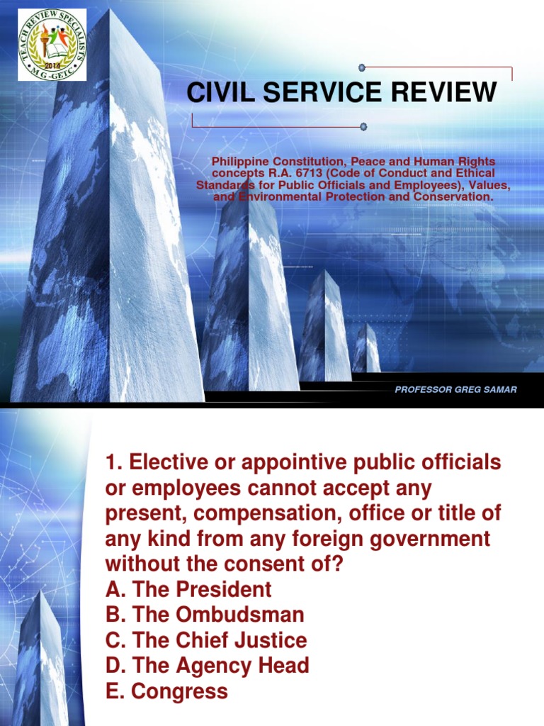 Civil Service Review on Rights and Ethics | PDF | Coral Reef | Global ...