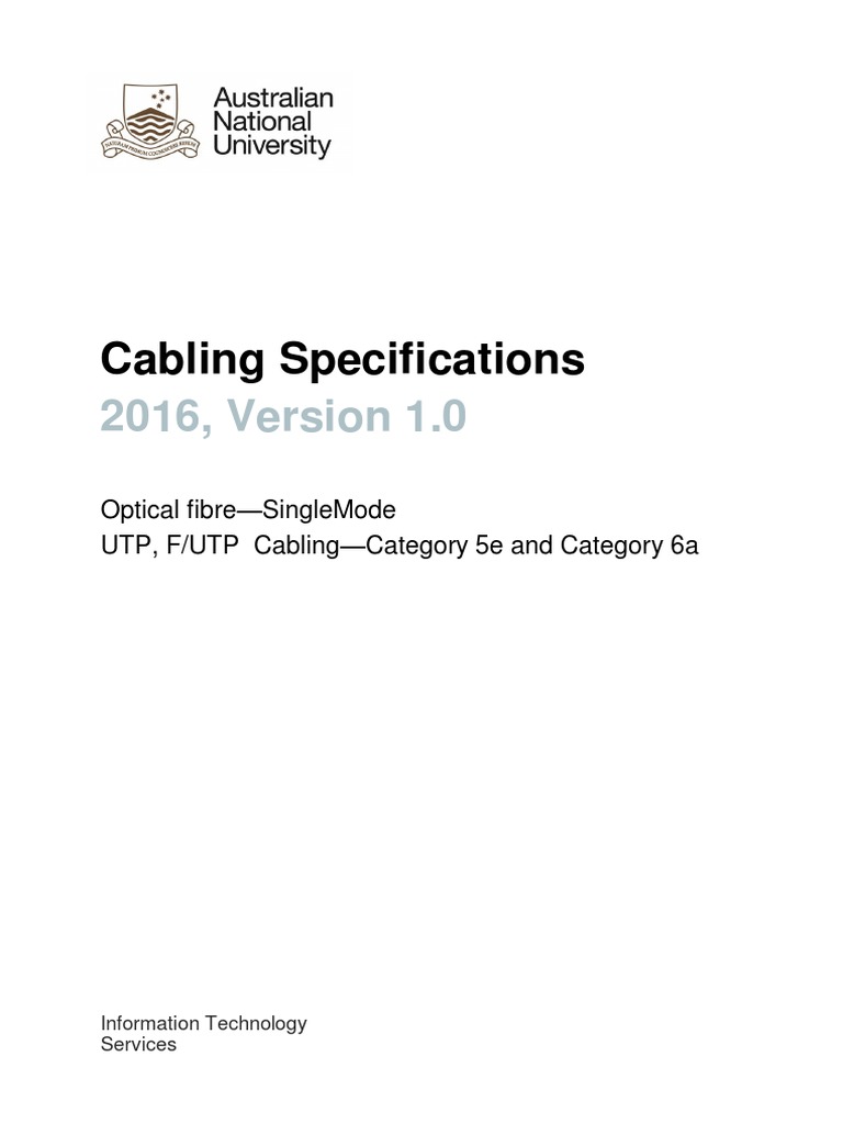 Cabling Specification | PDF | Screw | Specification (Technical Standard)
