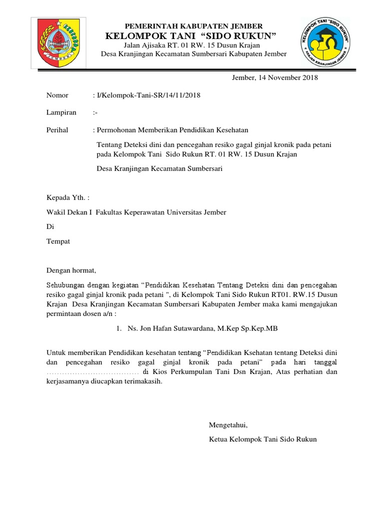 Surat Kelompok Tani Baru | PDF