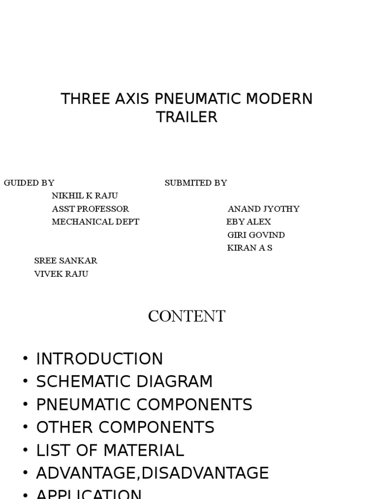 Three Axis Pneumatic Modern Trailer | PDF | Valve | Piston