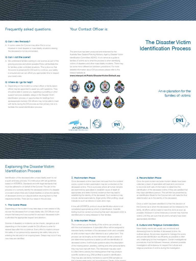 ADVIC DVI Process Brochure | PDF | Coroner | Dna Profiling