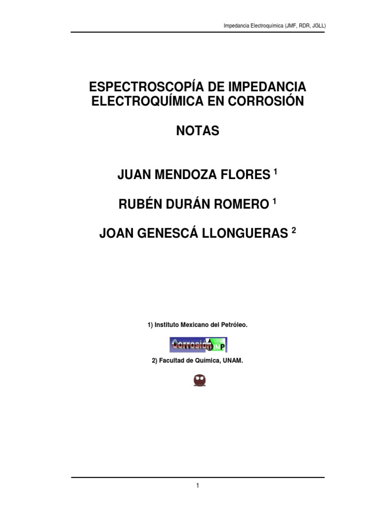 Manual EIS IMP UNAM | PDF | Impedancia eléctrica | Electroquímica