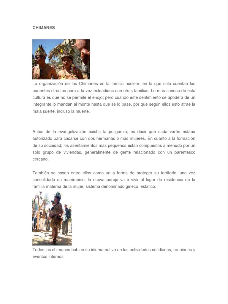 Cultura y Vida de los Chimanes | PDF | Familia