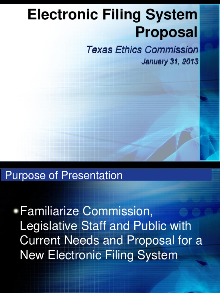 Proposal for New Electronic Filing System | PDF | Oracle Database ...