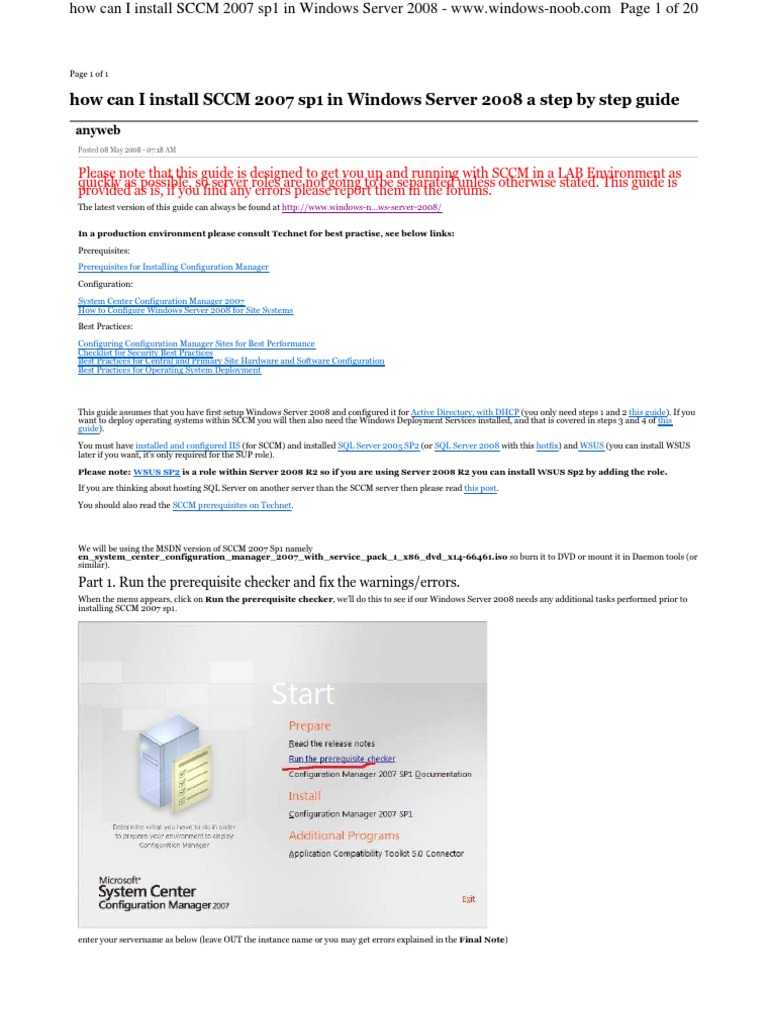 SCCM Installation On Win2008 | PDF | Windows Server 2008 | Active Directory