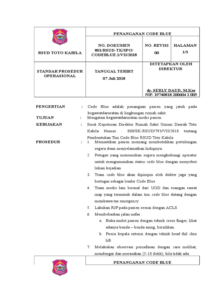 Sop Code Blue | PDF