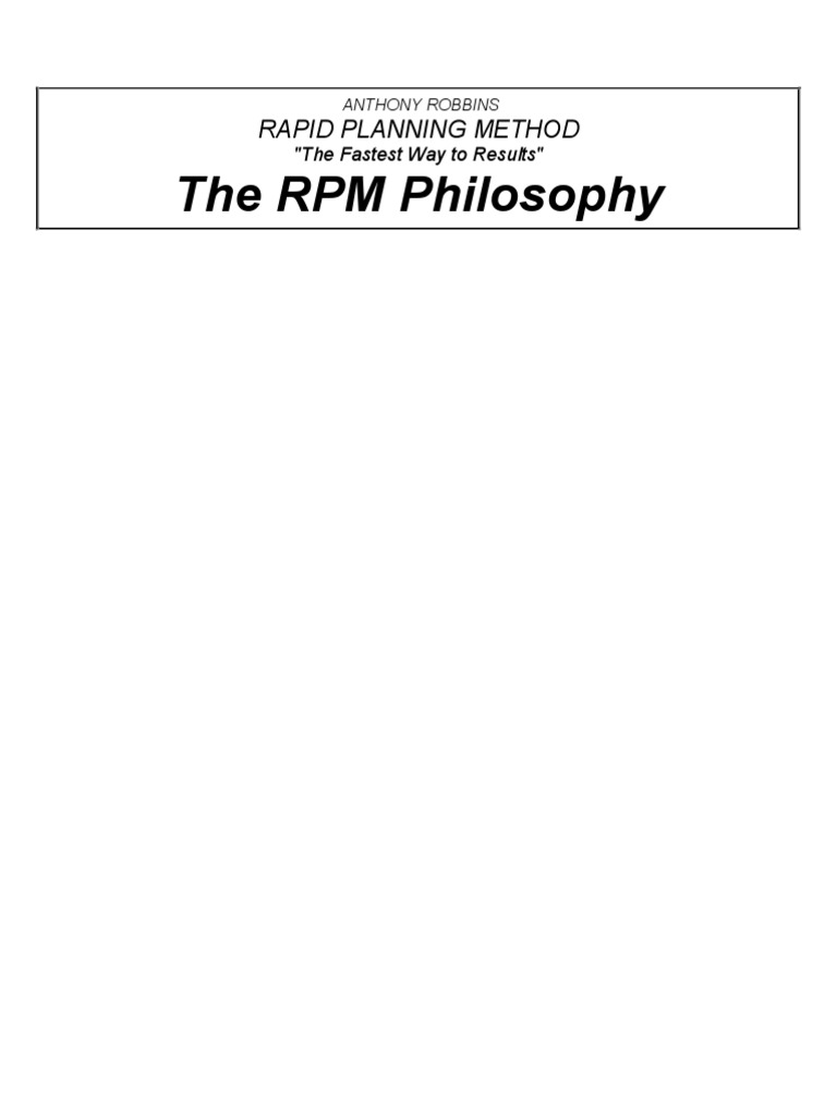 Anthony Robbins - Rapid Planning Method Book (For Print) | PDF ...